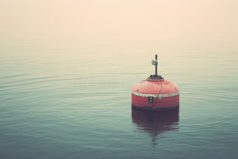 A Red Buoy Floats on the Surface of Calm Water, Suitable for Use As a ...