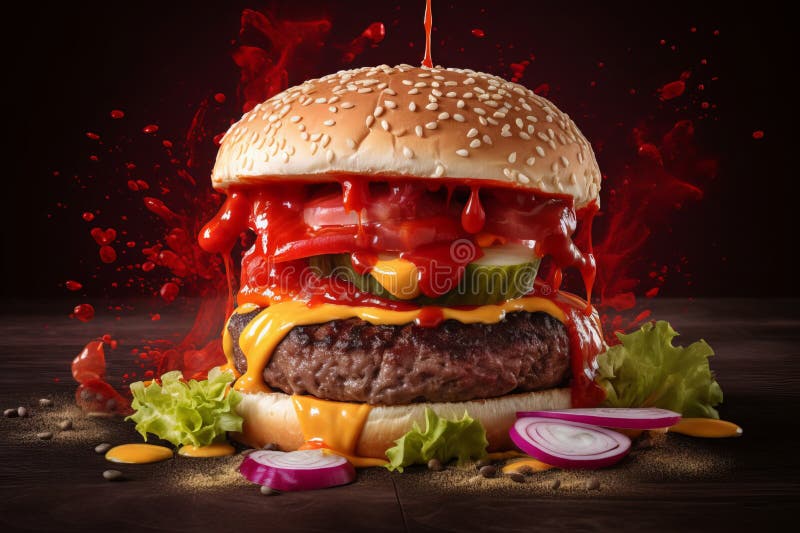 Burger Explosion Stock Illustrations – 2,160 Burger Explosion Stock ...