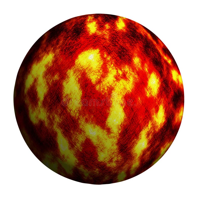 Red Burn Planet Isolated and Add Clipping Path Stock Illustration ...