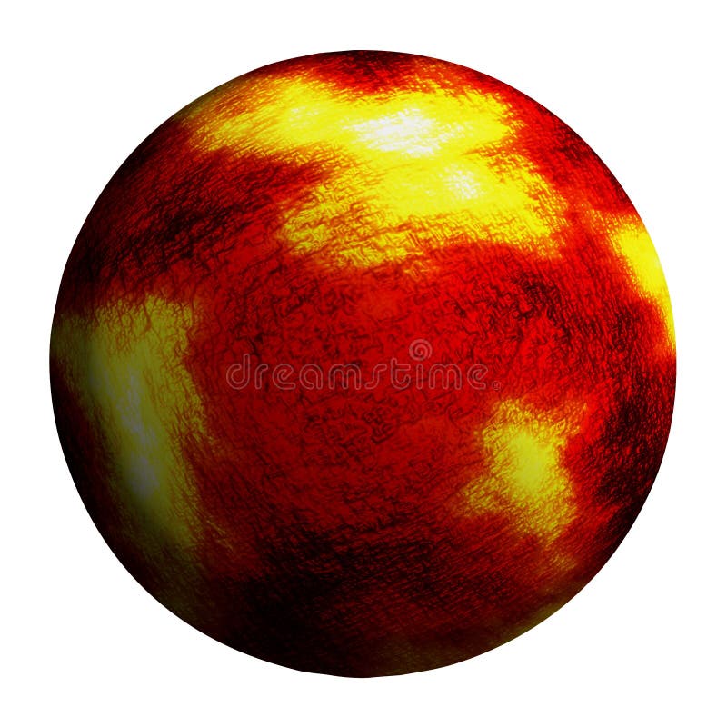 Red Burn Planet Isolated and Add Clipping Path Stock Illustration ...