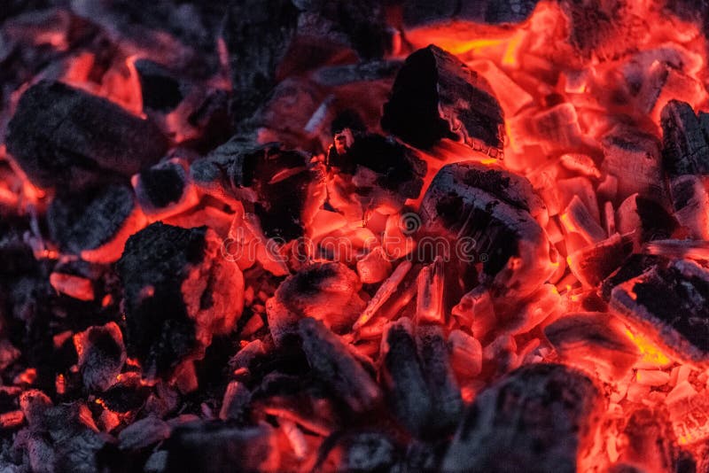 Red burning coals stock photo. Image of burn, temperature - 65564182
