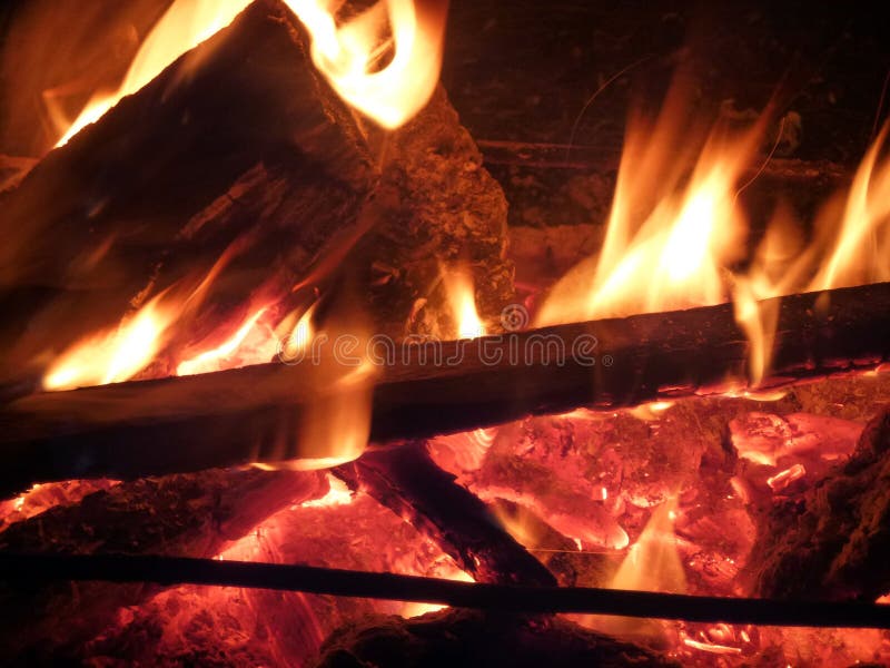 Red Burning Coals from Wood in the Fire Close-up Stock Photo - Image of ...