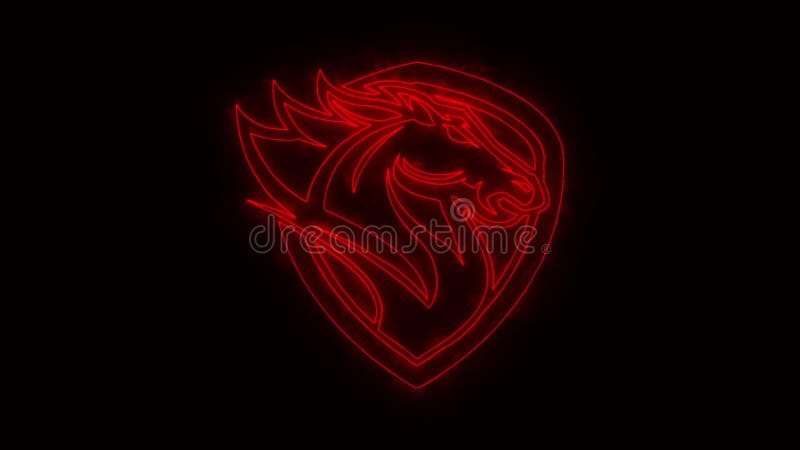Red Burning Head Horse Animated Logo Loop Graphic Element Stock Footage ...