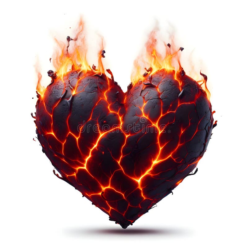 Red Burning Heart for Valentine S Day Card Decor Stock Illustration ...