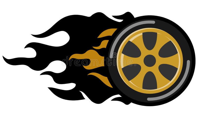 Burning wheel stock illustration. Illustration of clean - 13454801