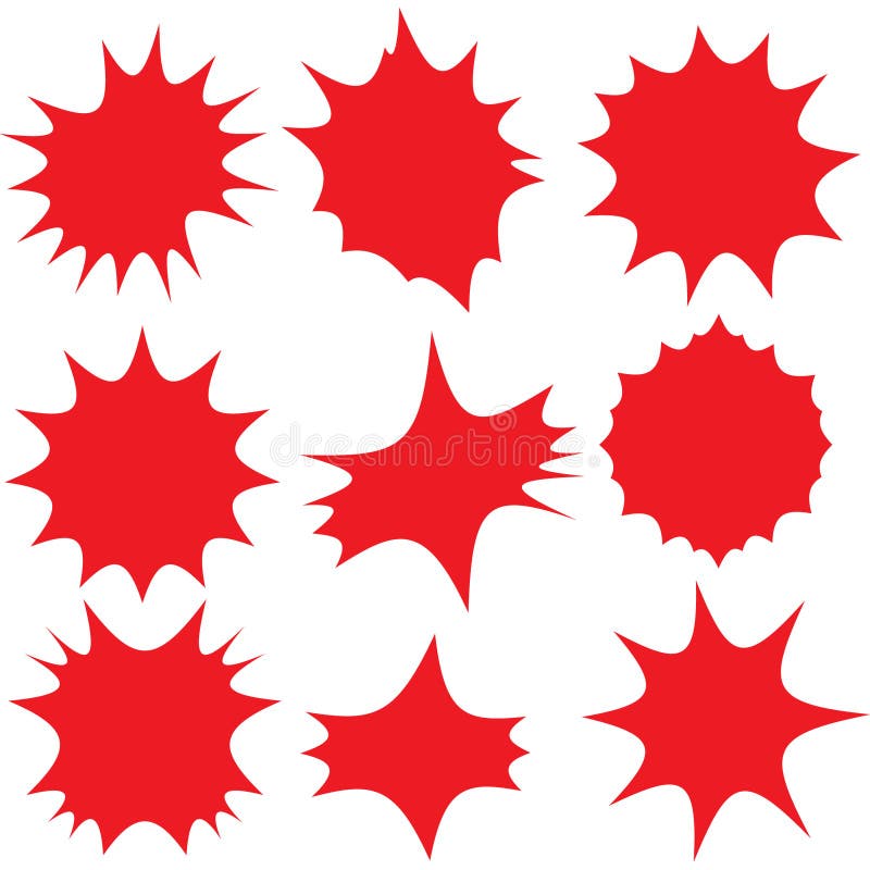 Assorted Red Burst Symbols – Assorted Action Design Bang Symbol Icons ...