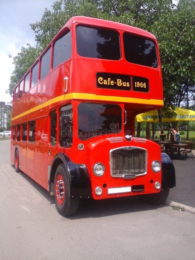 Red bus editorial photography. Image of trees, design - 55602927