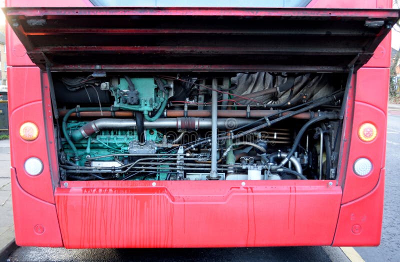 Red bus stock image. Image of damaged, outdoor, open - 65442735