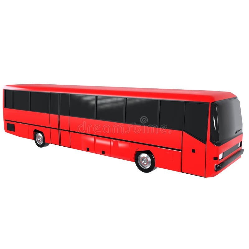 Red Bus Isolated on White Background Stock Illustration - Illustration ...