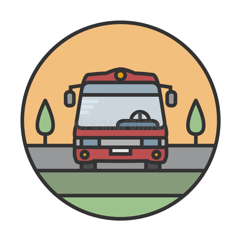 Red bus in the parking stock vector. Illustration of transportation ...