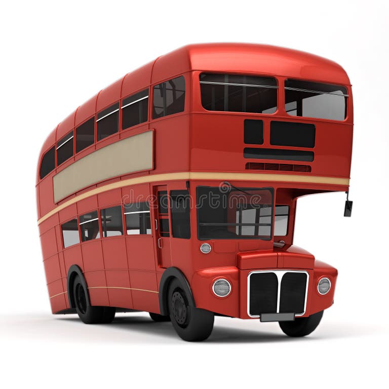 Red bus Route master stock illustration. Illustration of english - 29537481