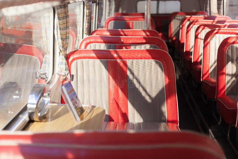 Red bus seats stock image. Image of liner, commuting - 80956161