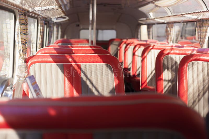 Red bus seats stock photo. Image of city, journey, ride - 80956266