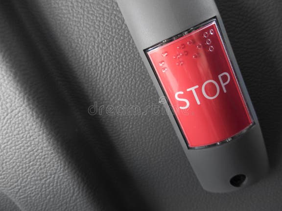 A Red Bus Stop Request Button Stock Image - Image of automobile ...