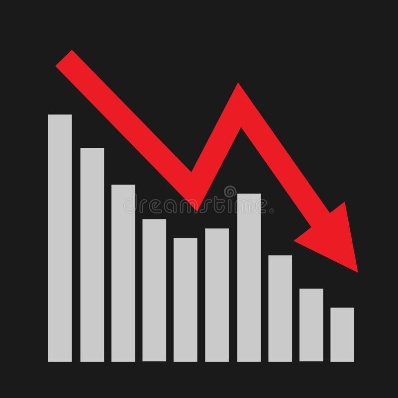 Red Business Arrow Going Down Stock Vector - Illustration of diagram ...