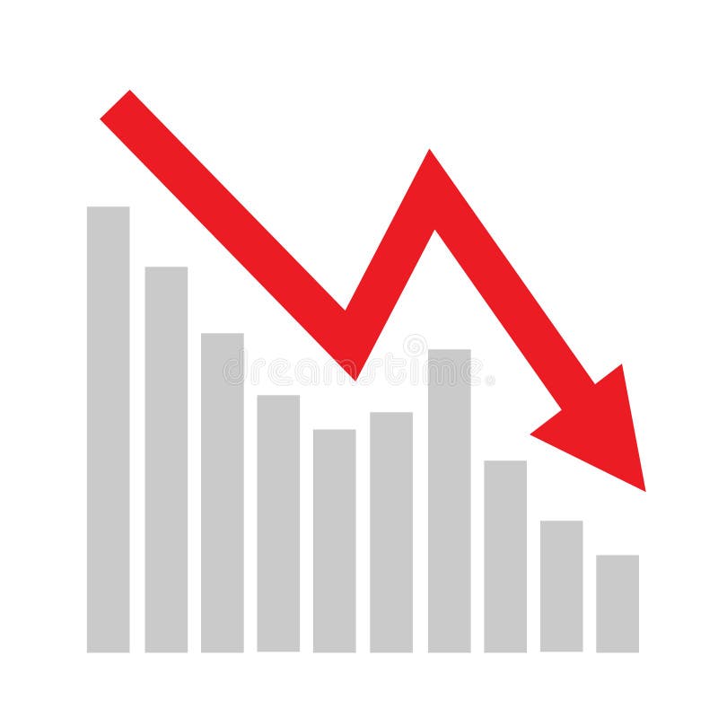 Red Business Arrow Going Down Stock Vector - Illustration of market ...