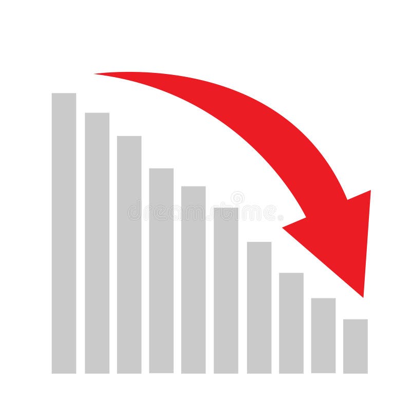Red Business Arrow Going Down Stock Vector - Illustration of trend ...