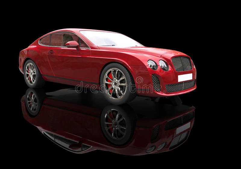 Red Business Car on Black Background Stock Illustration - Illustration ...