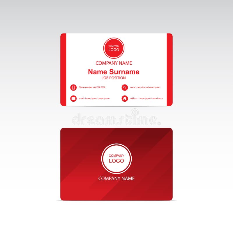 Red Business card theme stock vector. Illustration of personal - 81146900