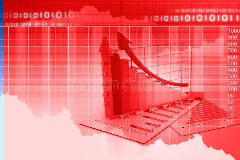 Red business graph chart stock illustration. Illustration of graphic ...