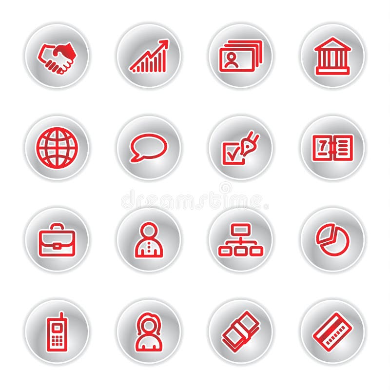 Red business icons stock vector. Illustration of computer - 2631050