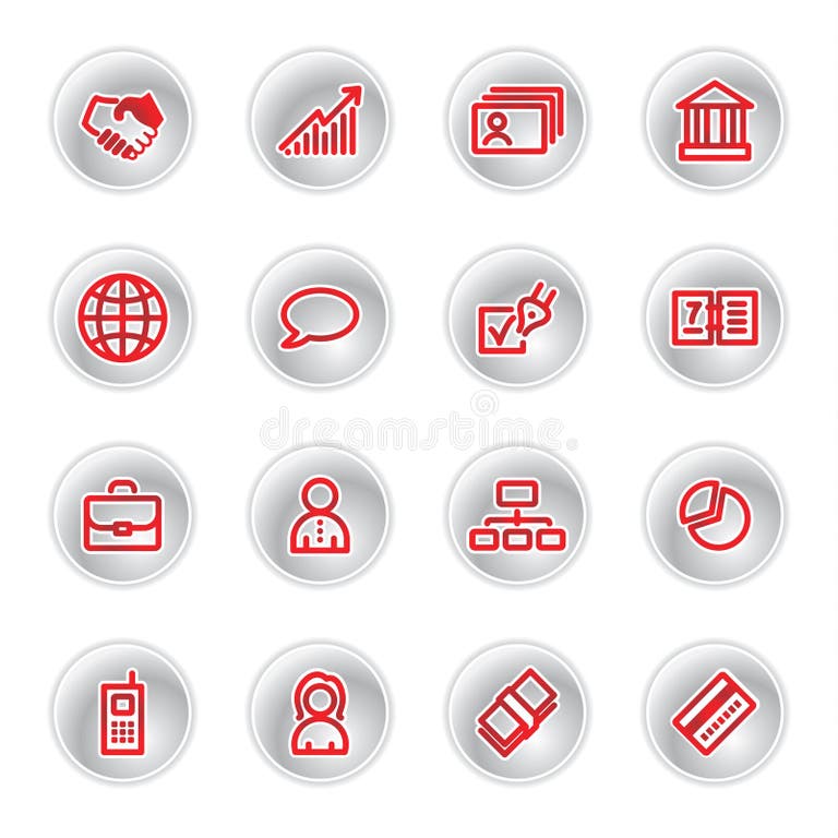 Red business icons stock vector. Illustration of computer - 2631050