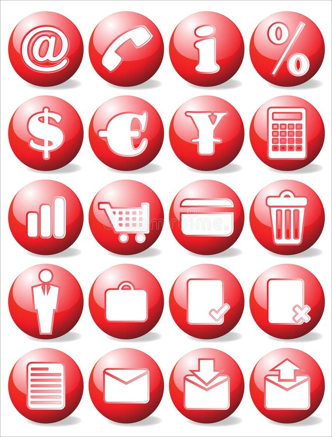 Red Business Icons Picture. Image: 7802361