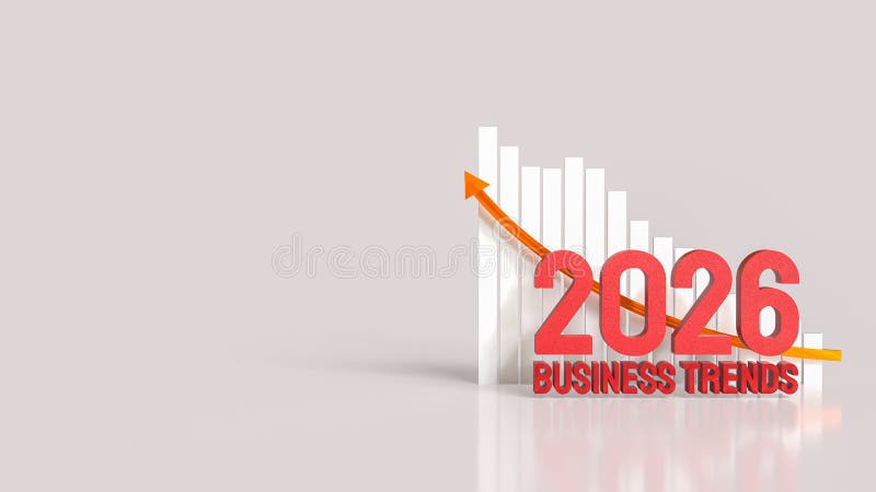 The Red Business Trend 2026 and Chart for Business Concept 3d Rendering ...