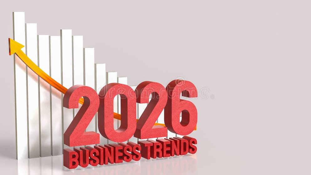 The Red Business Trend 2026 and Chart for Business Concept 3d Rendering ...