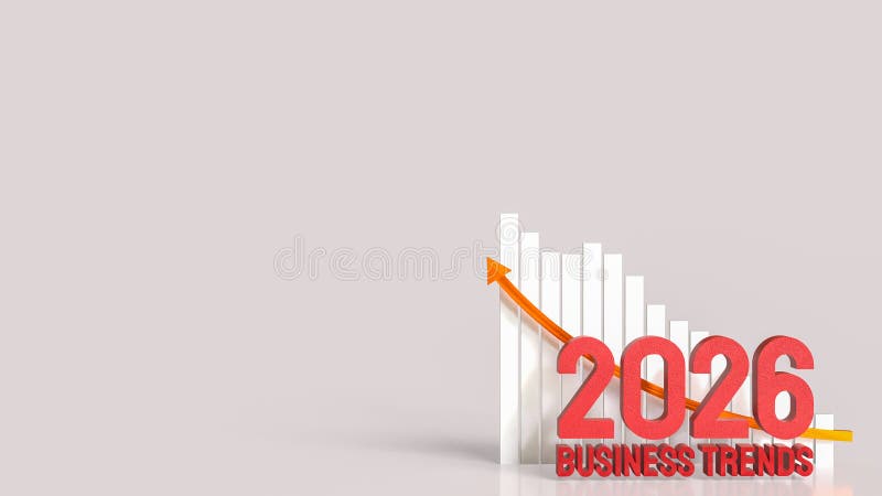 The Red Business Trend 2026 and Chart for Business Concept 3d Rendering ...