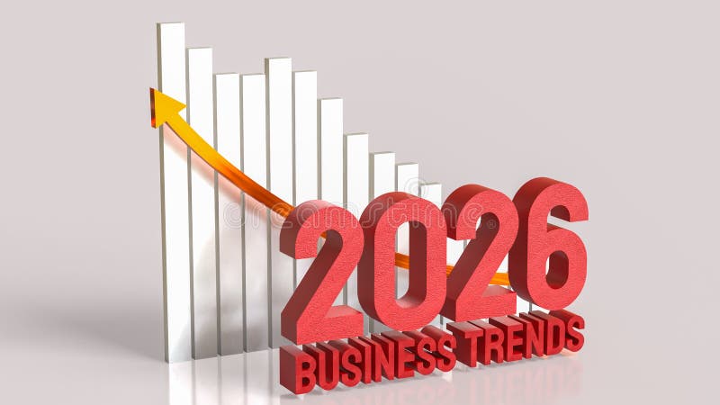 The Red Business Trend 2026 and Chart for Business Concept 3d Rendering ...