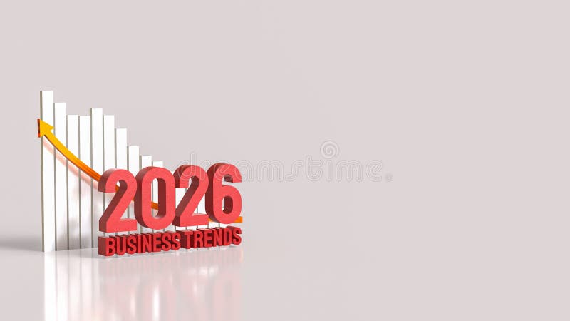 The Red Business Trend 2026 and Chart for Business Concept 3d Rendering ...