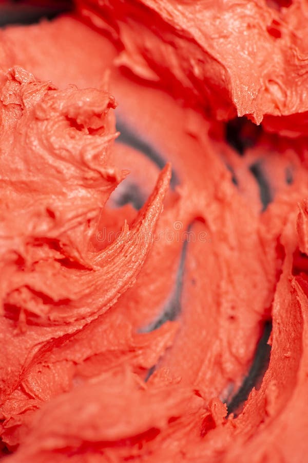 Red Buttercream Icing stock photo. Image of frosting - 204252480