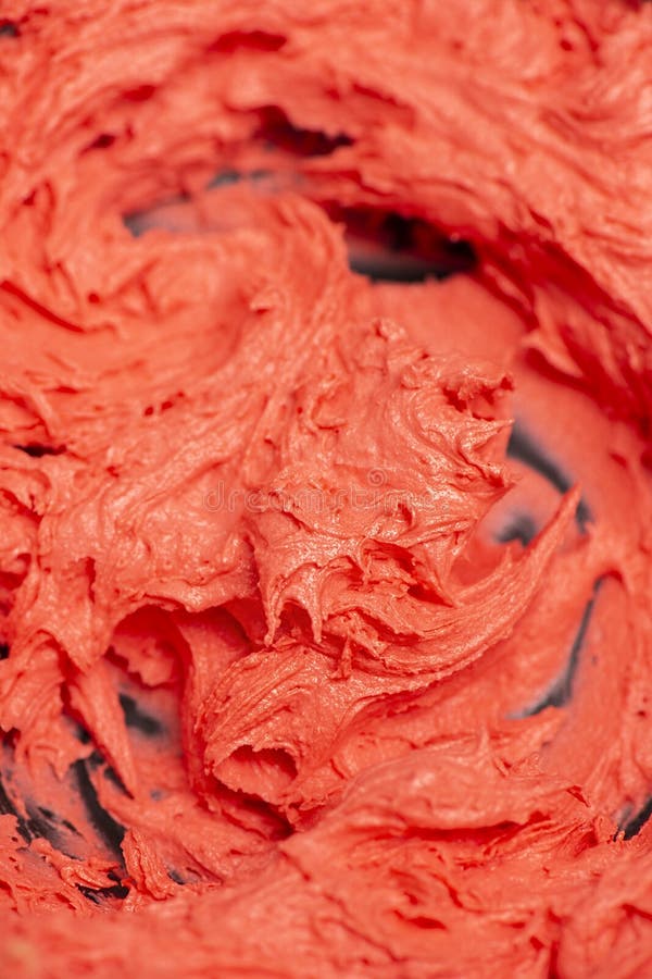 Red Buttercream Icing stock image. Image of decorative - 204252491