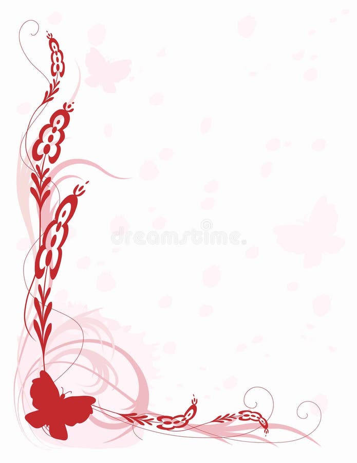 Red Butterfly Border stock vector. Illustration of invitation - 4760858