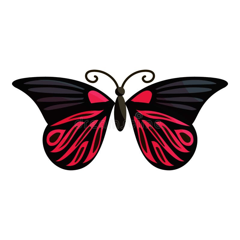 Red Butterfly Icon, Cartoon Style Stock Vector - Illustration of ...