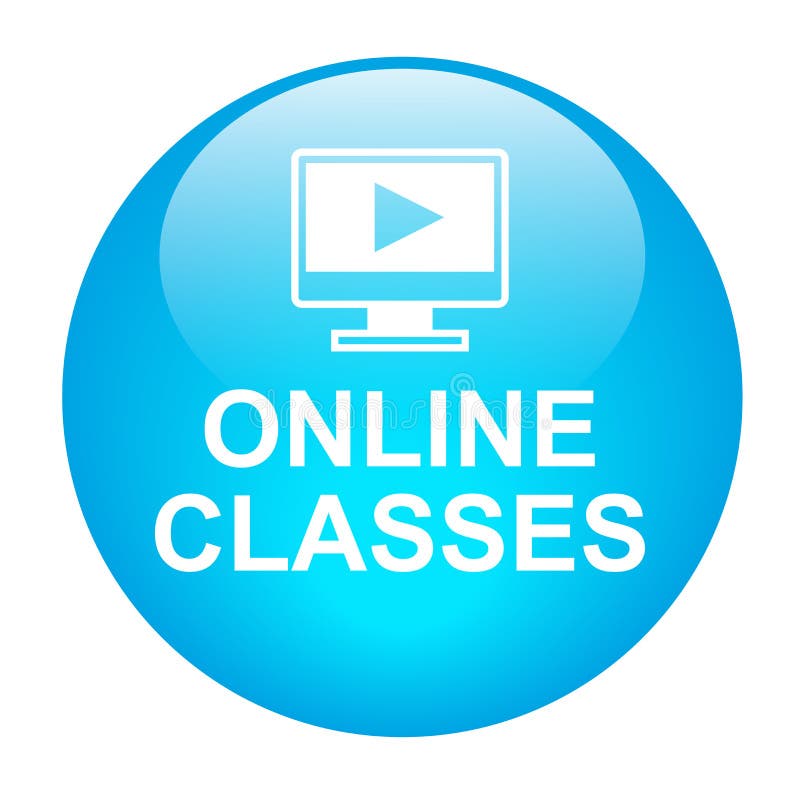 Online classes icon button stock illustration. Illustration of ...