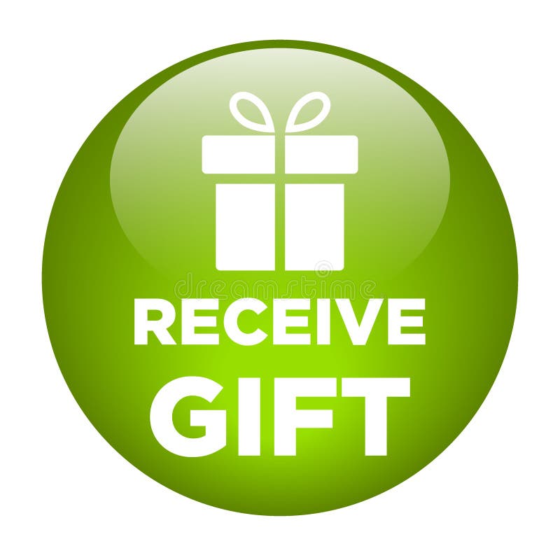 Receive Gift Icon Button on White Stock Illustration - Illustration of ...