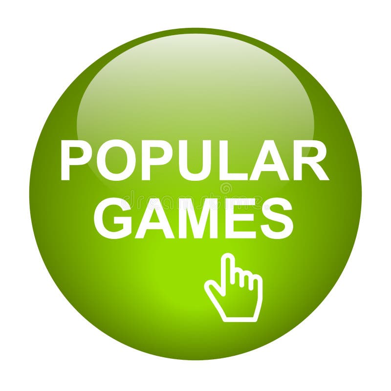 Popular Games Icon Button on White Stock Illustration - Illustration of ...