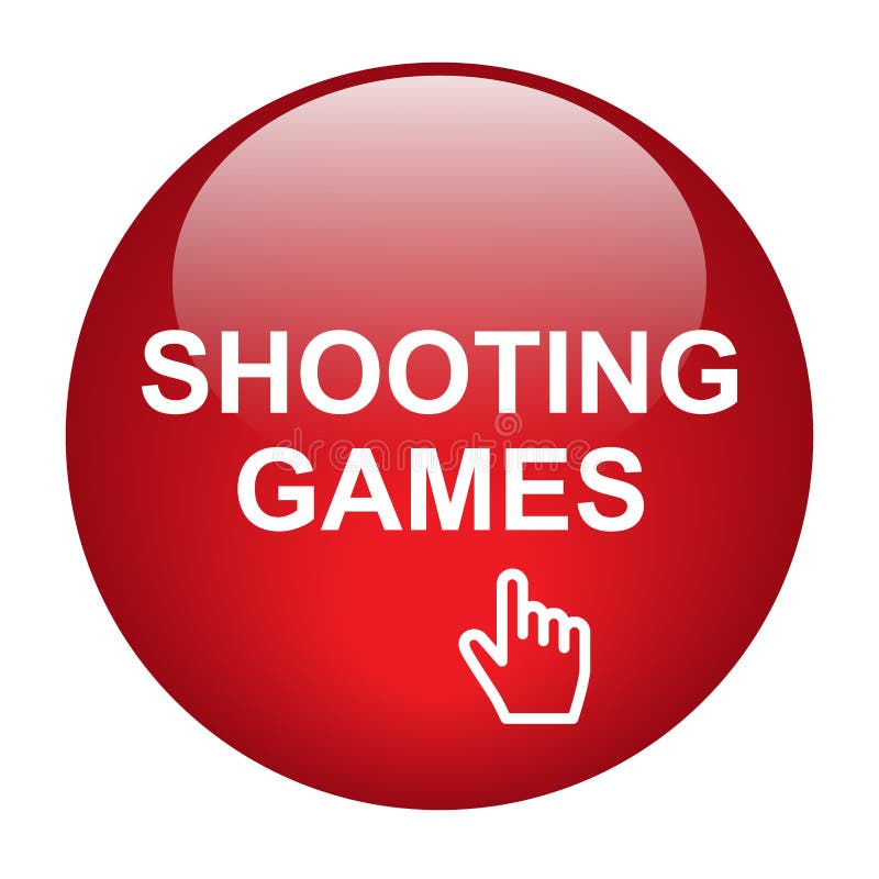 Shooting Games Icon Button on White Stock Illustration - Illustration ...