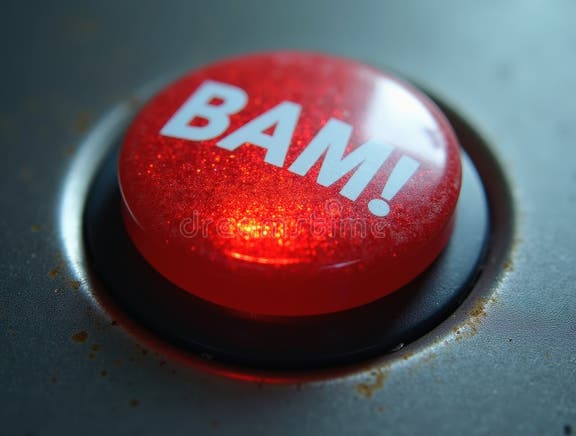 Striking Red Button with Bold Bam Text Stock Illustration ...