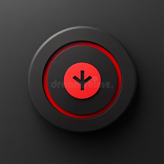 Red Button on Black Background. Vector Illustration. Eps 10 File Stock ...