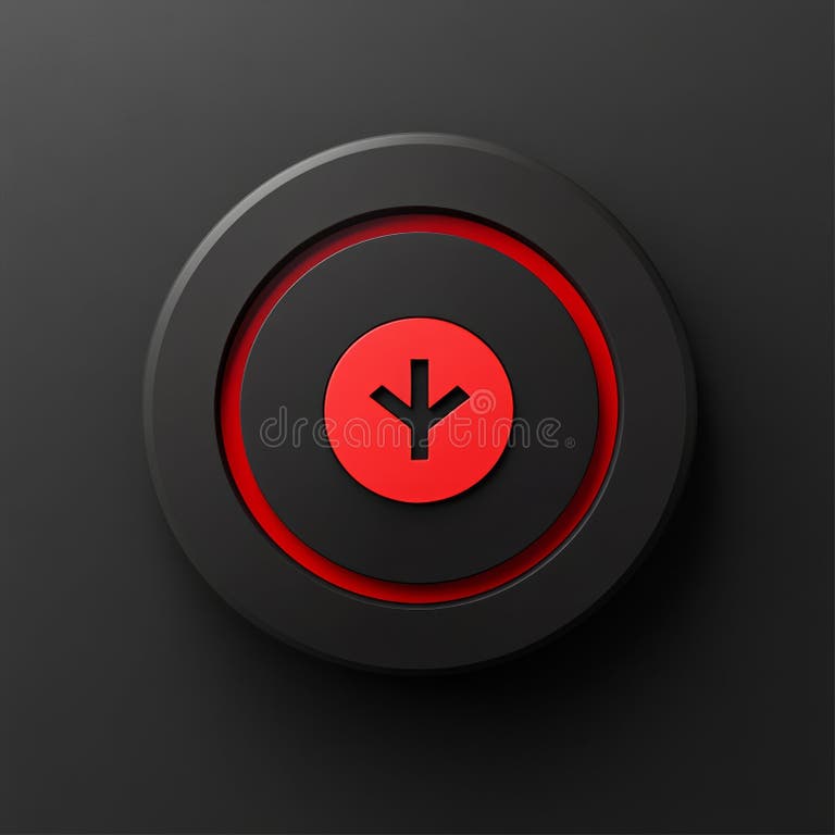Red Button on Black Background. Vector Illustration. Eps 10 File Stock ...