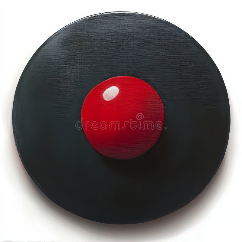 Red Button on Black Circle. 3d Vector Illustration. Eps 10 Stock ...