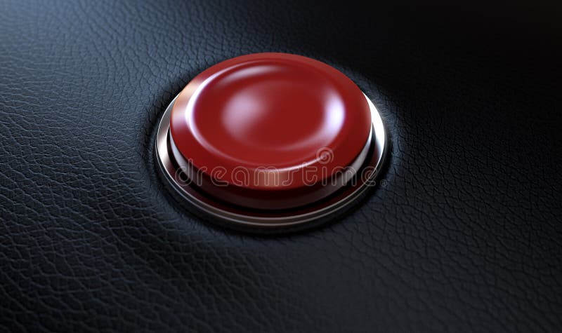 Red Button on Black Leather Stock Illustration - Illustration of ...