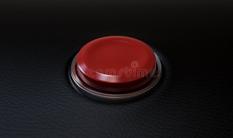 Red Button on Black Leather Stock Illustration - Illustration of energy ...