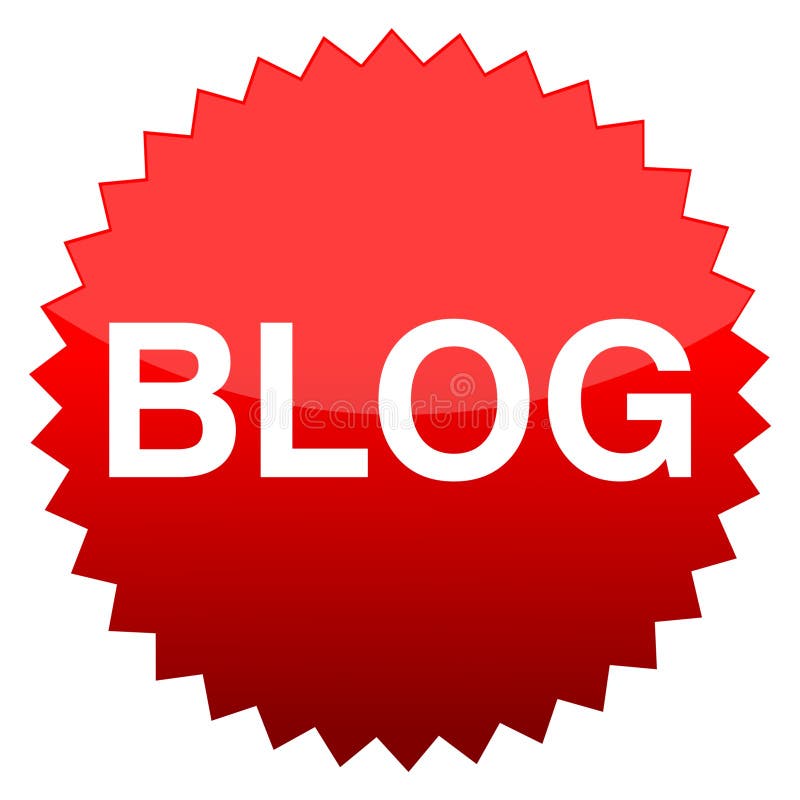 Red button blog stock vector. Illustration of green, decoration - 94162650