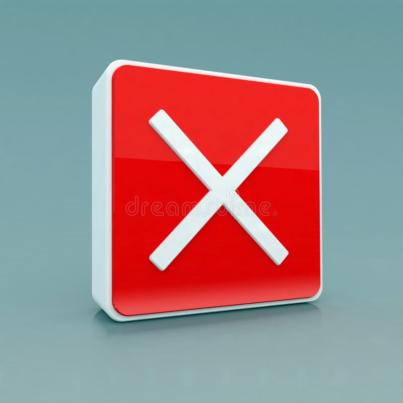 Red button close icon 3d stock illustration. Illustration of surf ...