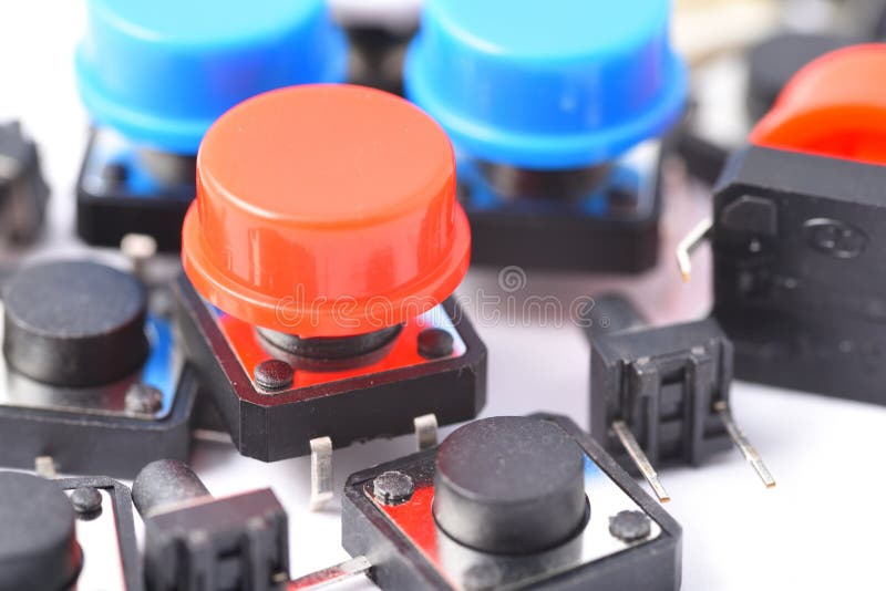 Red Button, Component To Solder Stock Image - Image of boards ...