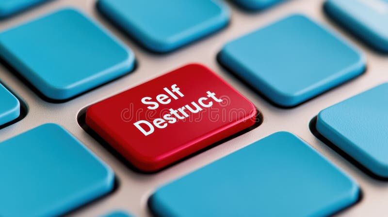 A Red Button on a Computer Keyboard that Says Self Destruct, AI Stock ...